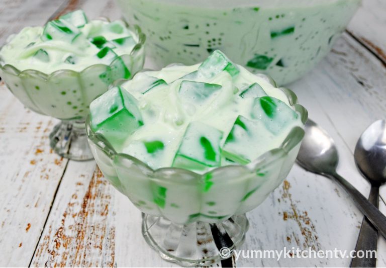 Buko Pandan - A deliciously creamy vibrant dessert - Yummy Kitchen