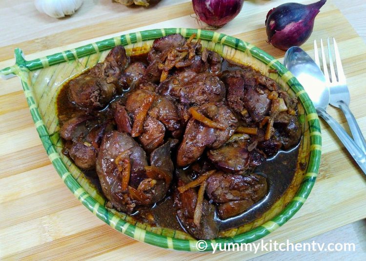Adobong Atay ng Manok (Chicken Liver Adobo) - Yummy Kitchen