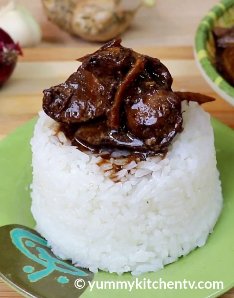 Adobong Atay ng Manok (Chicken Liver Adobo) - Yummy Kitchen