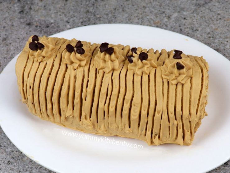 Mocha Cake Roll (No-Oven) - Yummy Kitchen