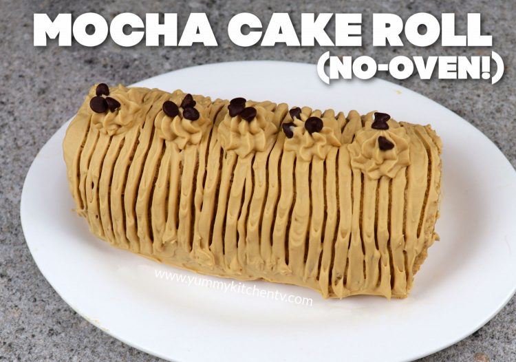 Mocha Cake Roll (No-Oven) - Yummy Kitchen