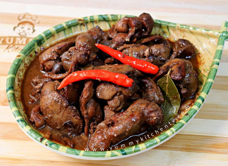 Adobong Atay at Balunbalunan ! Chicken Liver and Gizzard Adobo - Yummy Kitchen