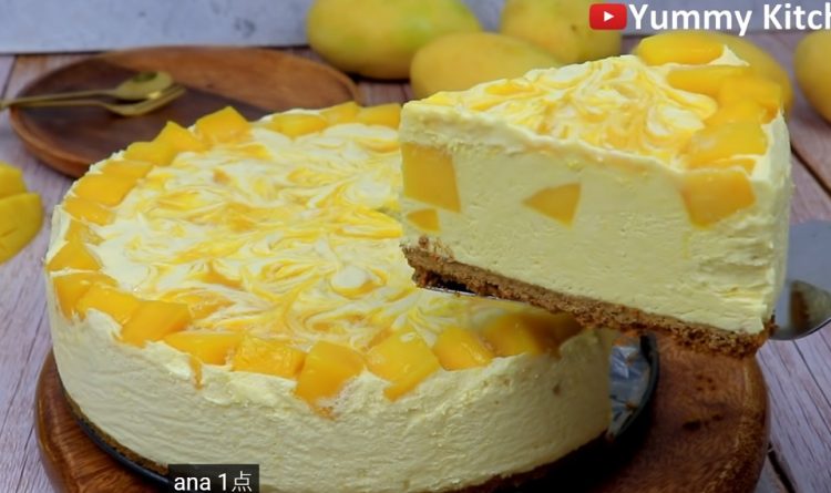 Mango Ice Cream Cake - Yummy Kitchen