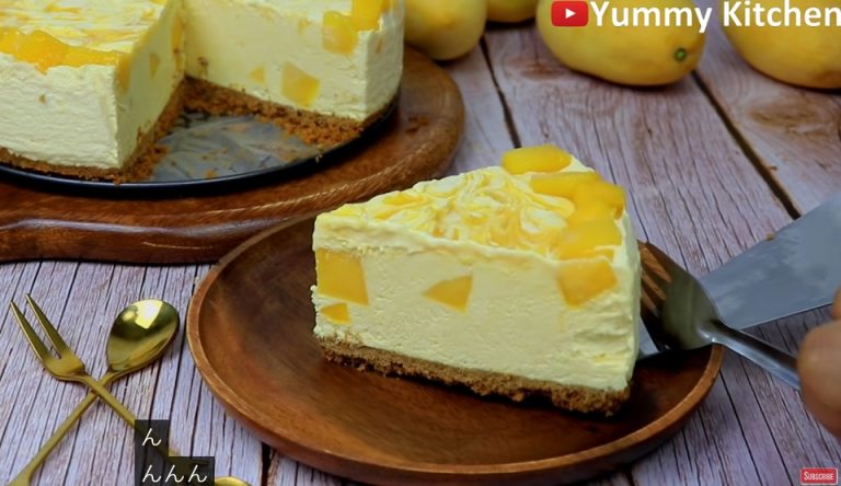 Mango Ice Cream Cake - Yummy Kitchen