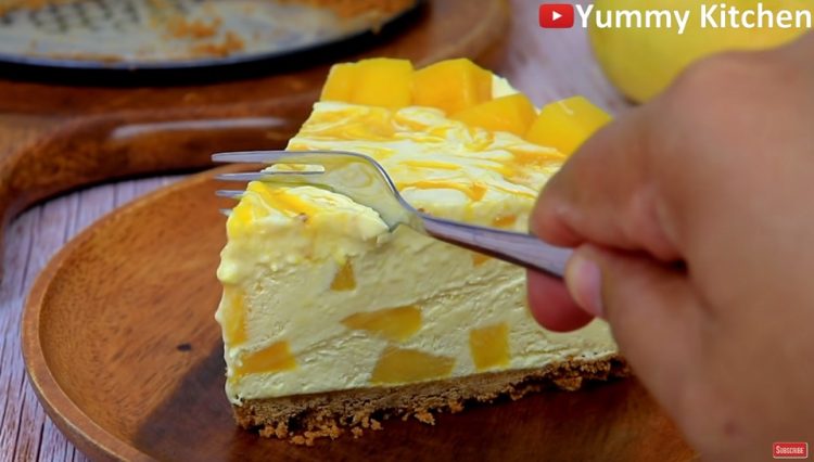 Mango Ice Cream Cake - Yummy Kitchen