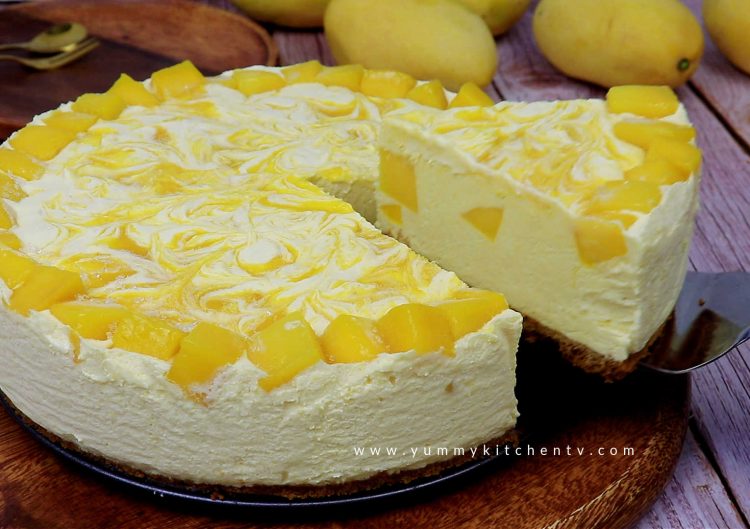 Mango Ice Cream Cake - Yummy Kitchen