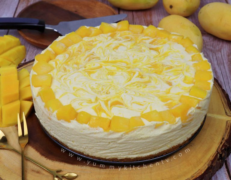 Mango Ice Cream Cake - Yummy Kitchen