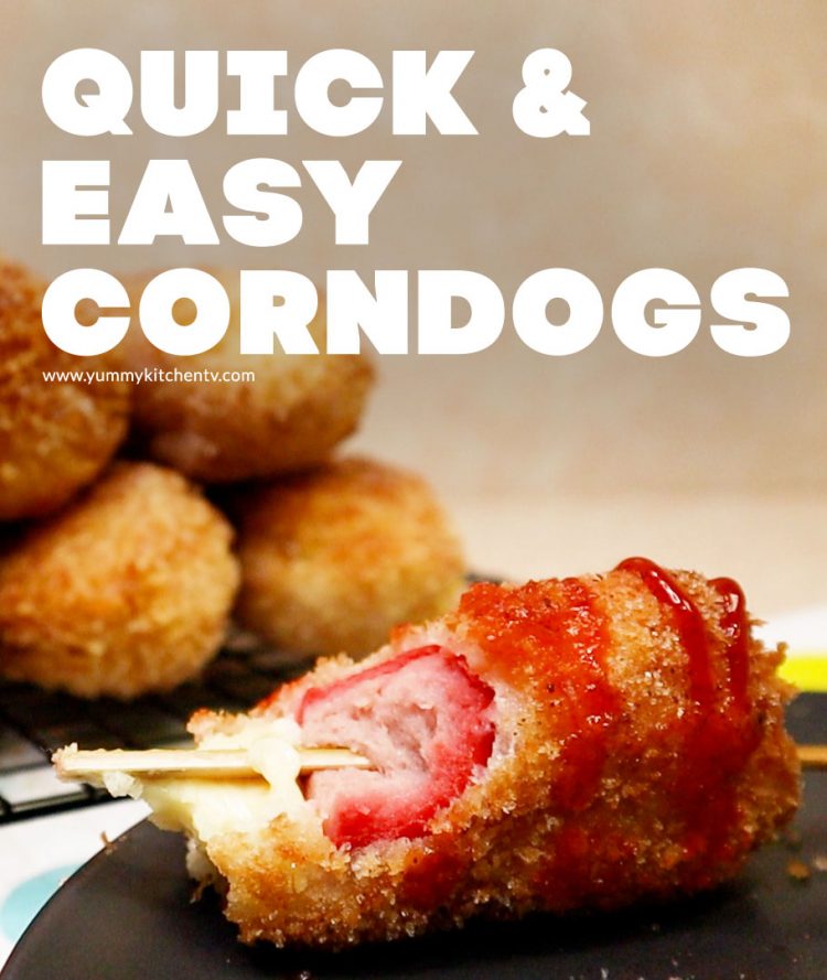 Quick and Easy Corndogs -dough covered hotdogs- Yummy Kitchen