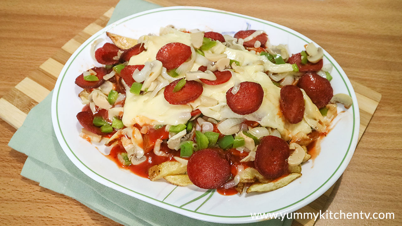 Pizza Fries -cheesy, meaty, and delectable- Yummy Kitchen