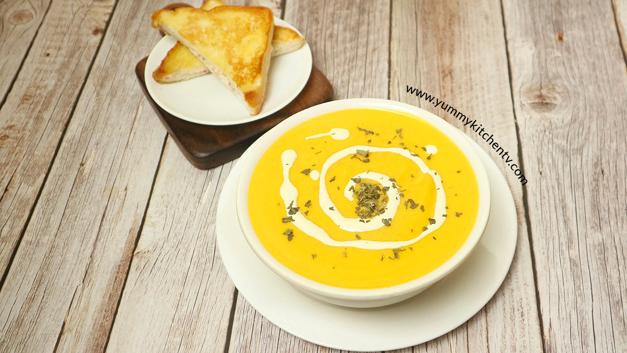 Creamy Kalabasa Soup (Squash soup) - Yummy Kitchen