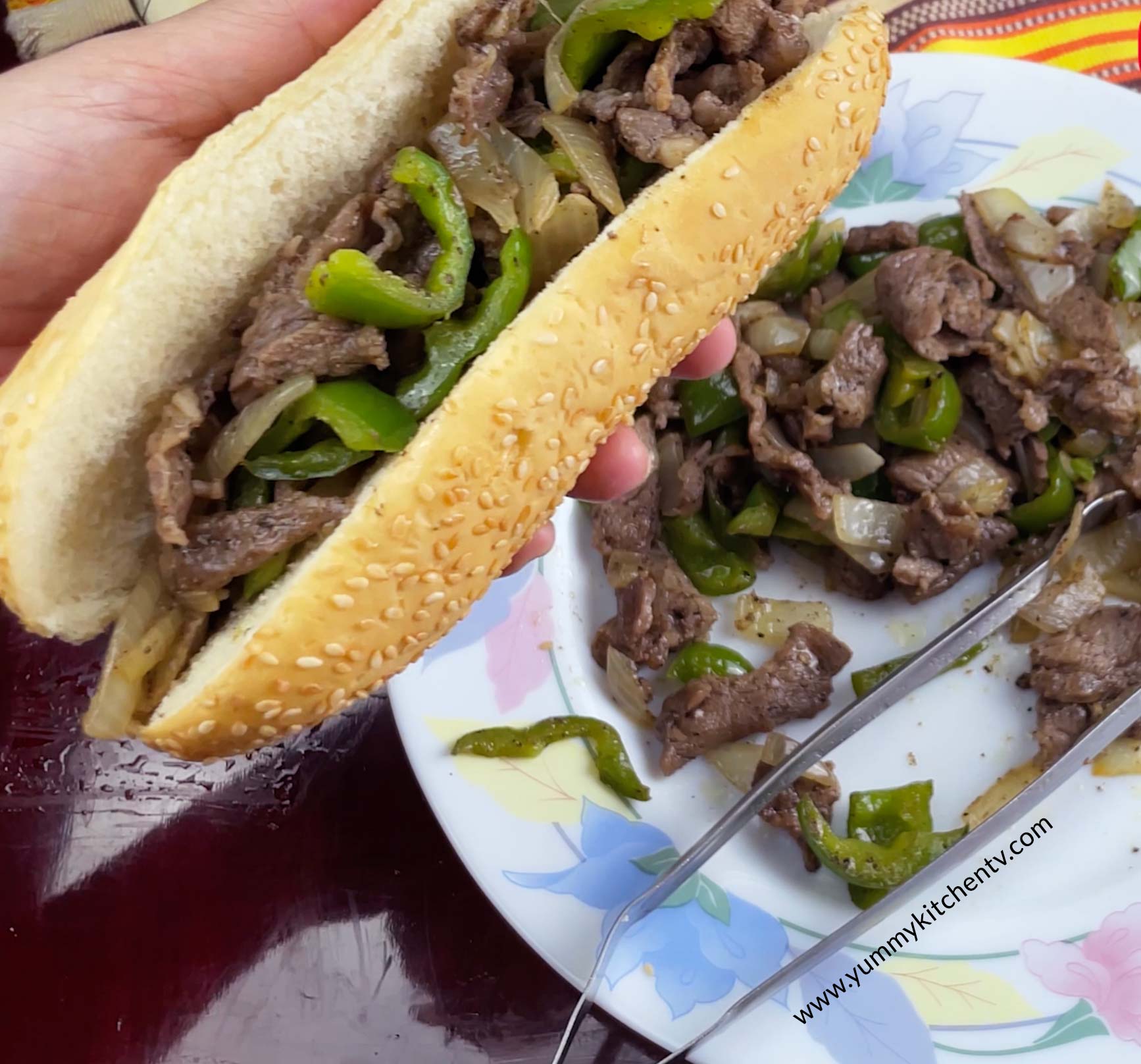 Philly Cheesesteak - cheesy, steak filled in a hot dog bun-Yummy Kitchen