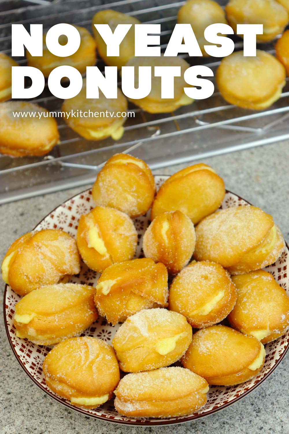 No Yeast Donuts -creamy sweet mini donuts- Yummy Kitchen