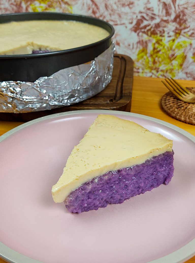 Ube Biko with Custard Flan - Yummy Kitchen