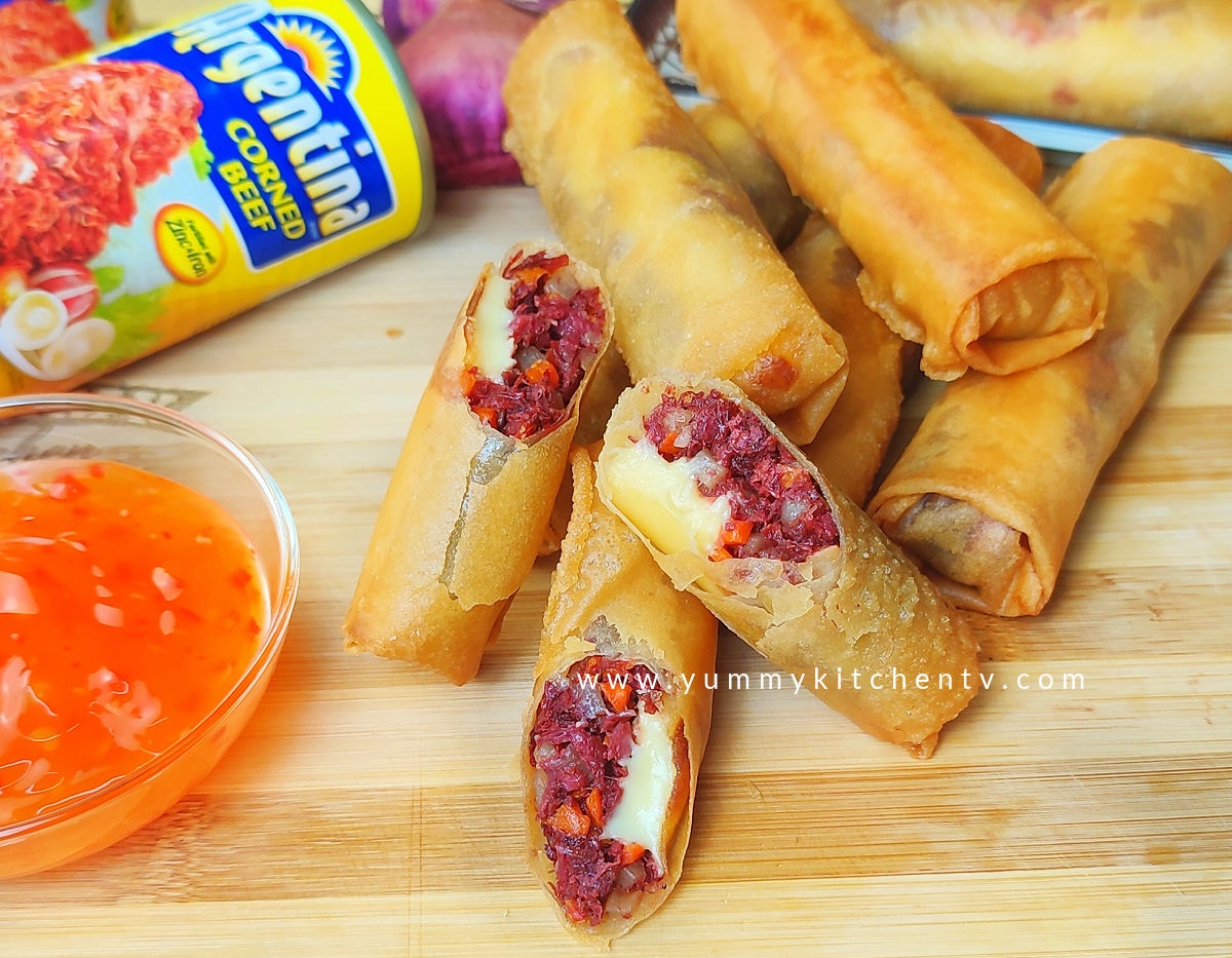 Cheesy Corned Beef Lumpia - Yummy Kitchen