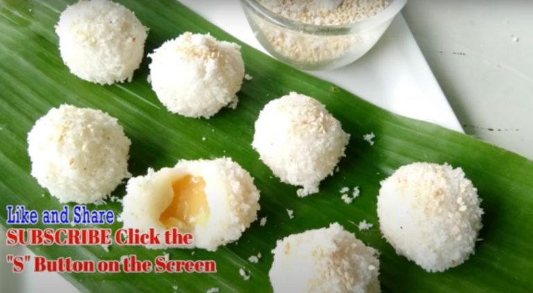 Palitaw with Yema Filling - Yummy Kitchen