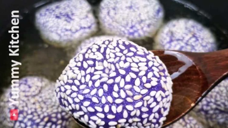 Ube Cheese Buchi Recipe - A Sweet Cheesy Purple Rice Cake - Yummy Kitchen