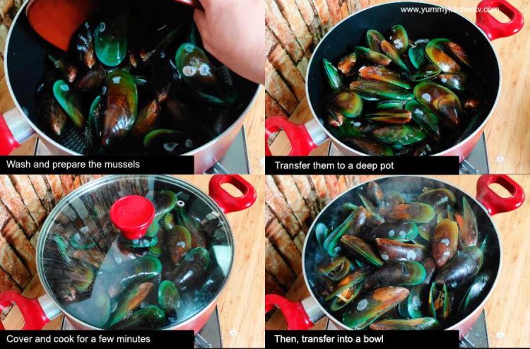 Garlic Buttered Mussels - Yummy Kitchen