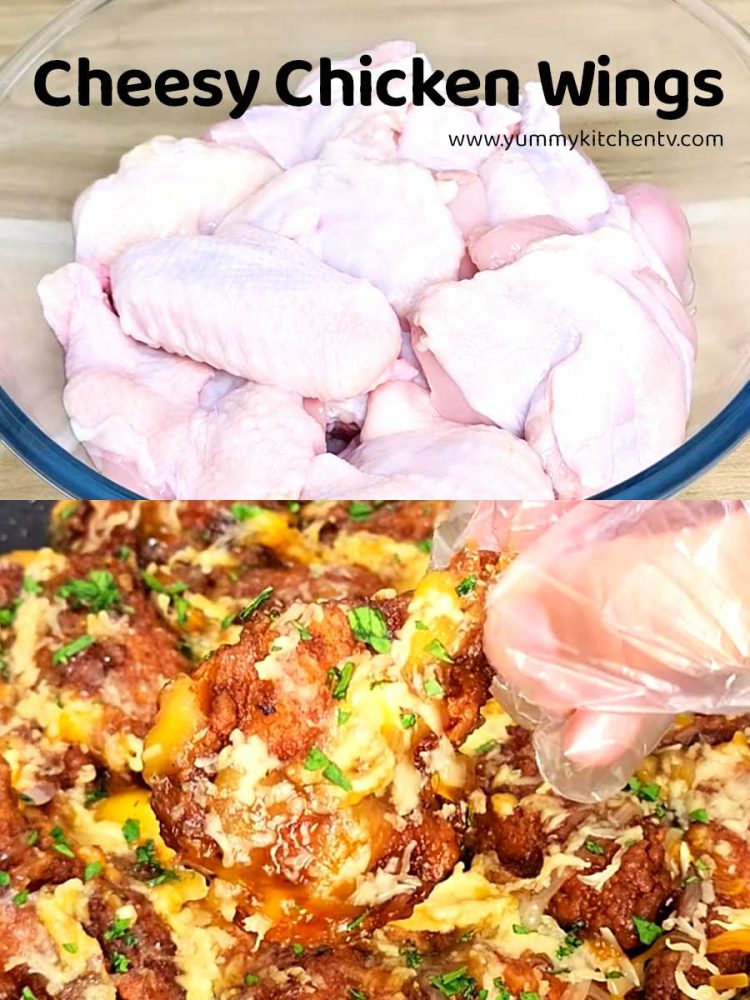 Cheesy Chicken Wings - A deliciously loaded Chicken Snack - Yummy Kitchen