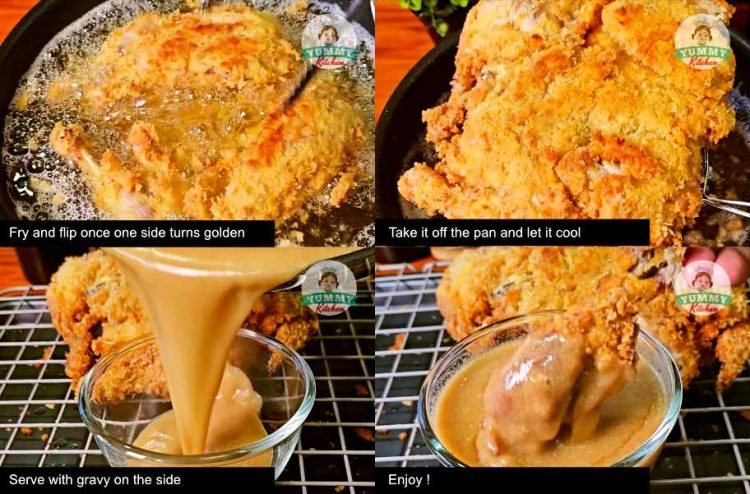 Easy Fried Chicken and Gravy - Crispy Chicken Using Milk ? - Yummy Kitchen