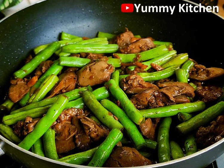 Adobong Atay with Green Beans - Healthy and Yummy ! - Yummy Kitchen