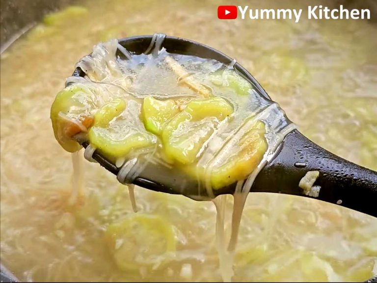 Ginisang Patola with Misua - Sautéed Sponge Gourd Soup) - Yummy Kitchen