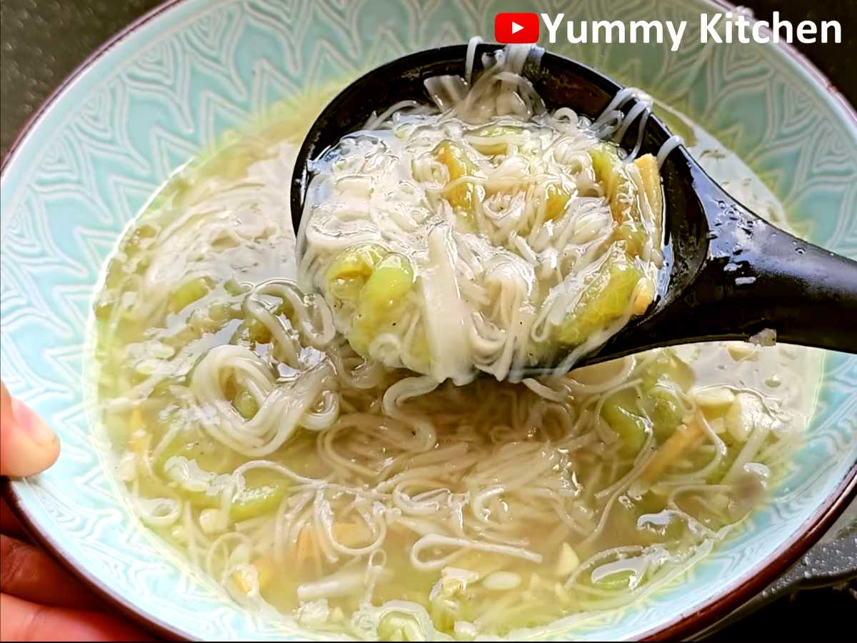 Ginisang Patola with Misua - Sautéed Sponge Gourd Soup) - Yummy Kitchen