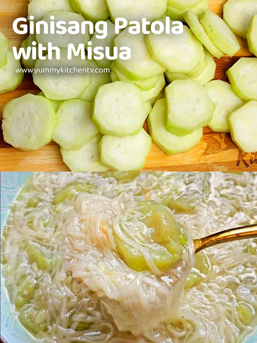 Ginisang Patola with Misua - Sautéed Sponge Gourd Soup) - Yummy Kitchen