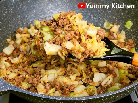 Ginisang Repolyo with Giniling Recipe - Simple 5 Step Stir-Fry - Yummy ...
