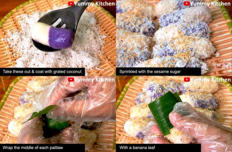 Cheesy Ube Palitaw Balls - Chewy Purple Rice Cakes ( in 5 steps ) - Yummy Kitchen
