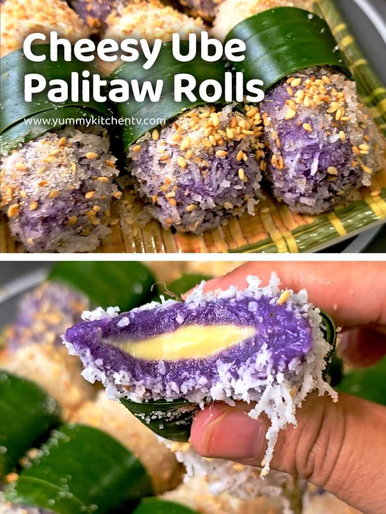 Cheesy Ube Palitaw Balls - Chewy Purple Rice Cakes ( in 5 steps ) - Yummy Kitchen