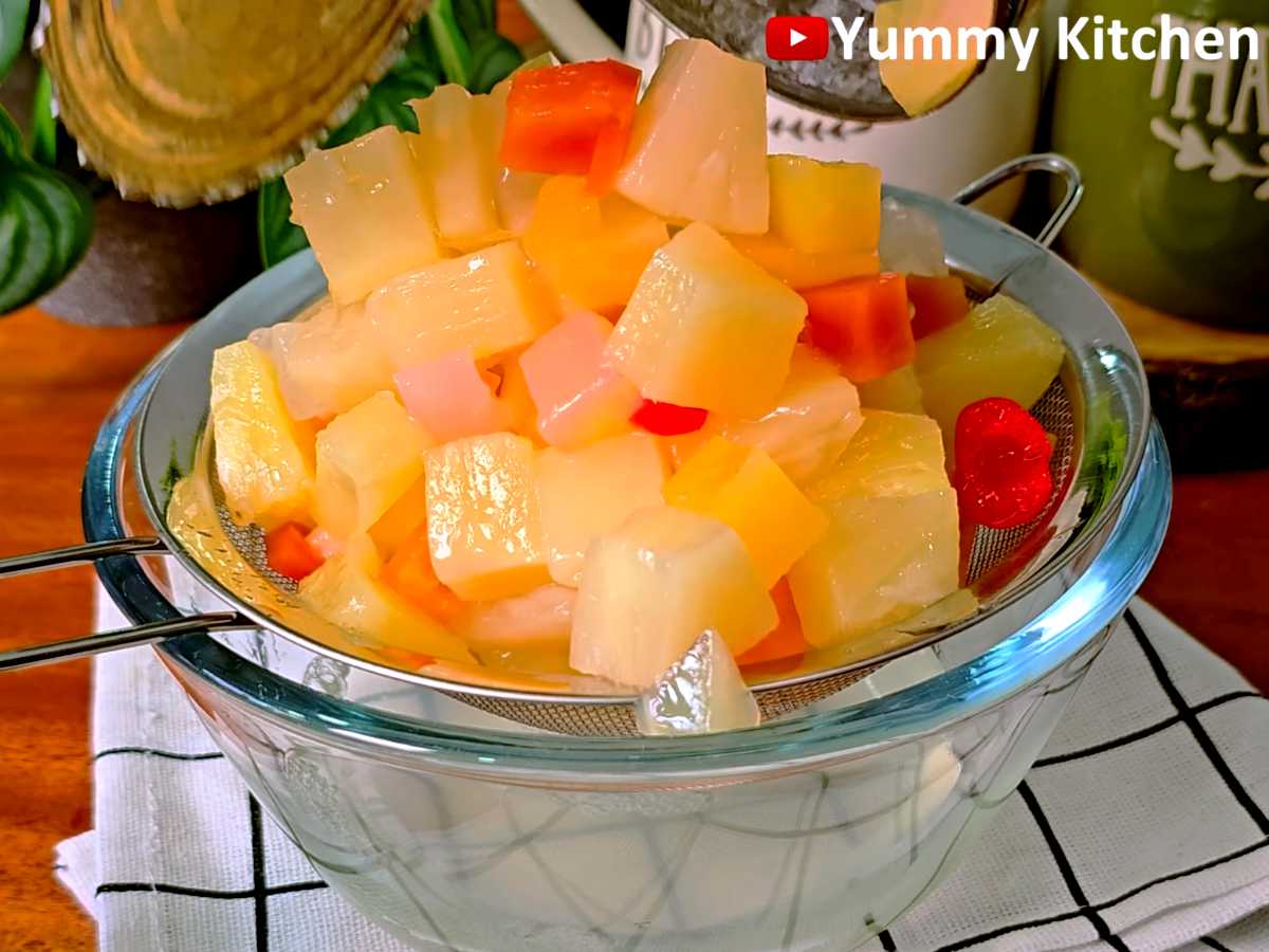 Fruit Jelly Recipe - A Colorfully Creamy Dessert - Yummy Kitchen