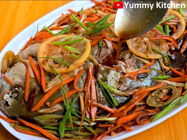 Steamed Pompano Recipe - Colorful, Healthy, and Delicious ! - Yummy Kitchen