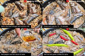 Ginataang Puso ng Saging sa Tulingan - Banana Heart & Mackerel - Yummy ...