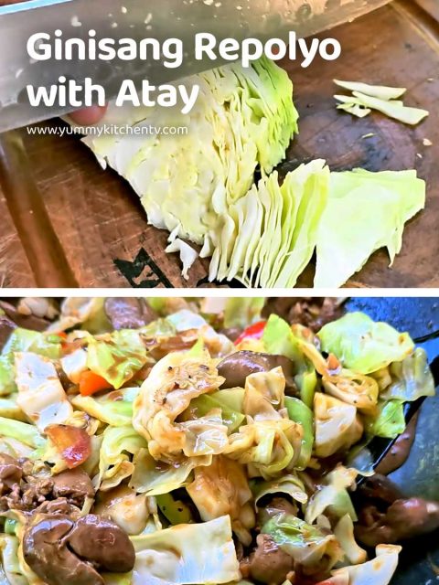 Ginisang Repolyo with Atay - Stir-fried Cabbage with Chicken Liver ...