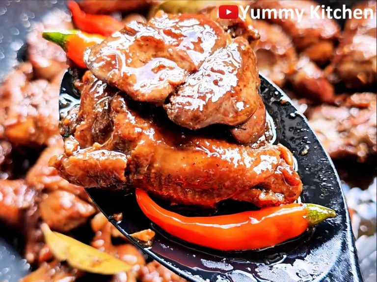 Adobong Atay at Leeg ng Manok - Chicken Liver and Neck Adobo - Yummy ...