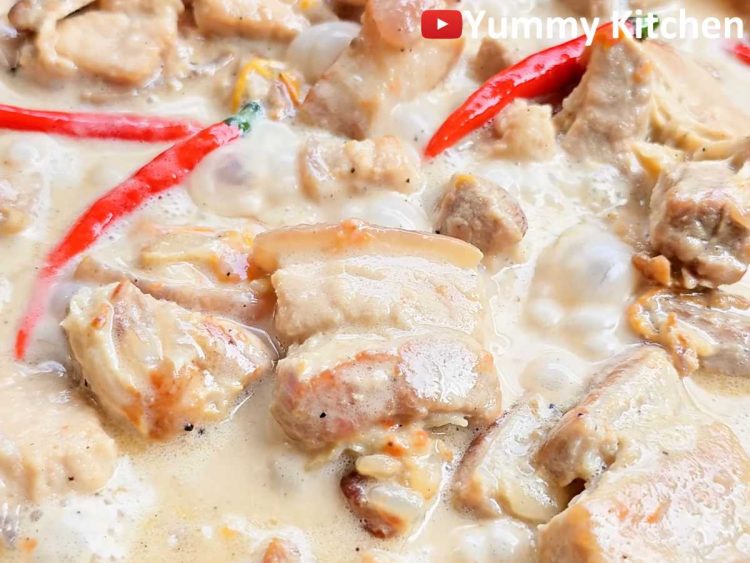 Pork Ginataan - A spicy pork stewed in coconut recipe - Yummy Kitchen