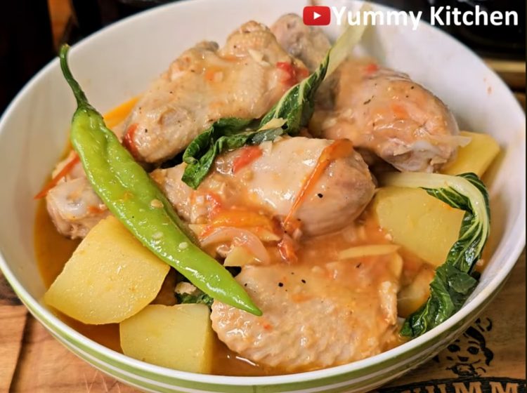 Ginataang Papaya at Manok - Creamy Chicken and Green Papaya - Yummy Kitchen